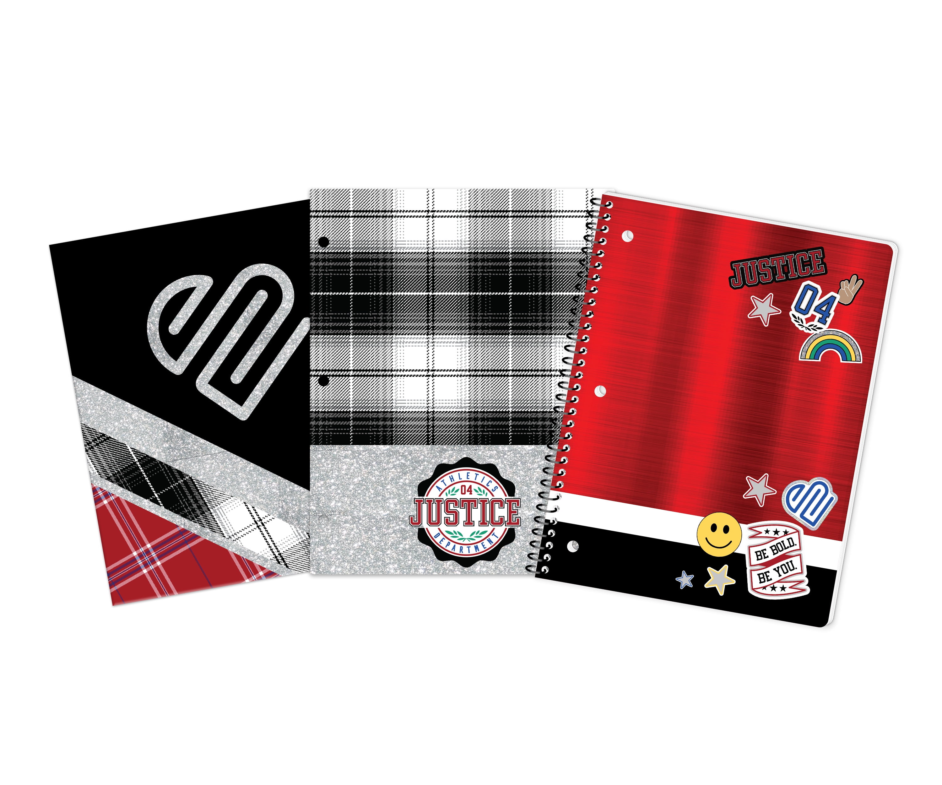 Justice Prep Stationery Bundle, 3-Ring, 1" Binder, Spiral Notebook ...
