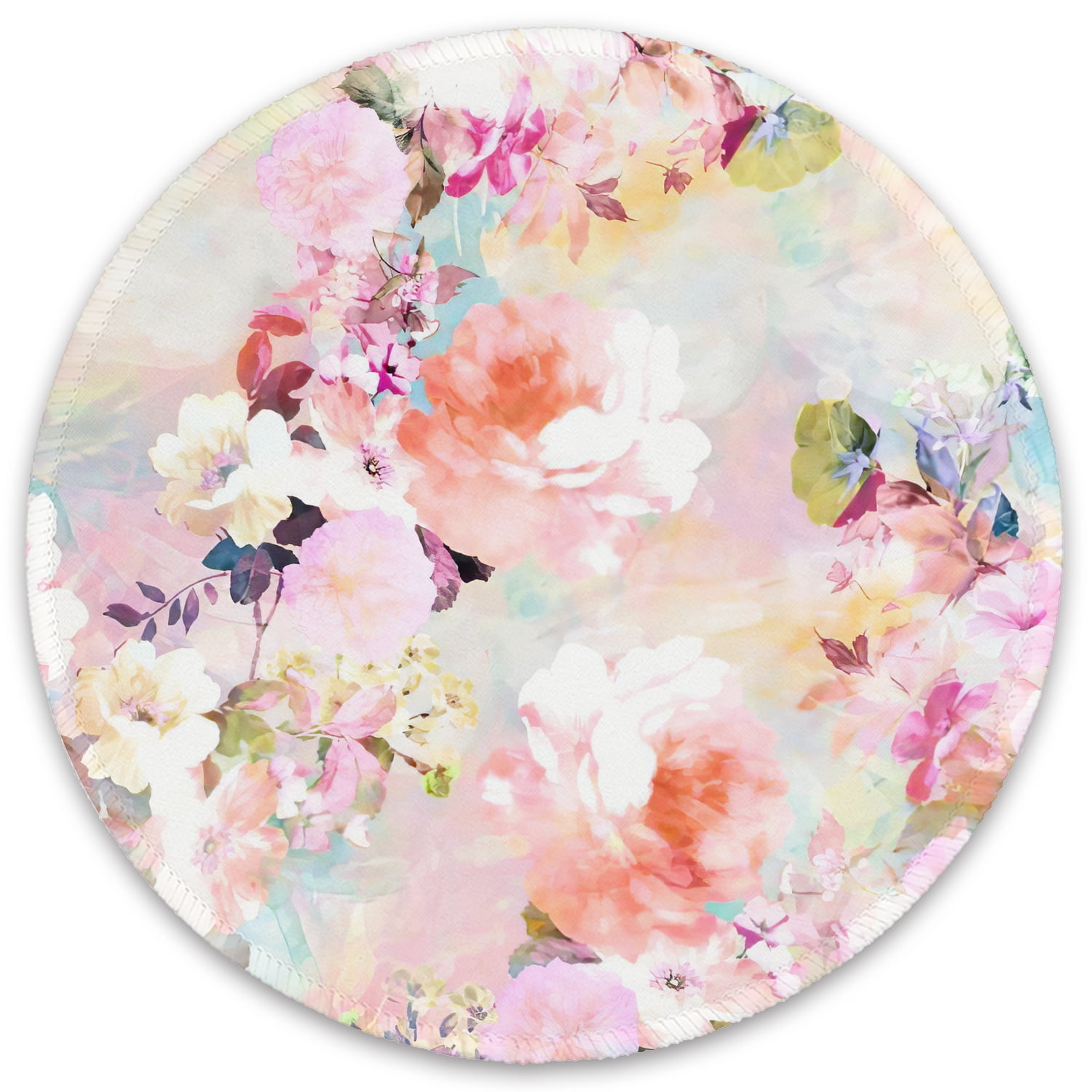 BOSOBO Mouse Pad, Premium-Textured Round Pink Flowers Mouse Mat, Cute ...