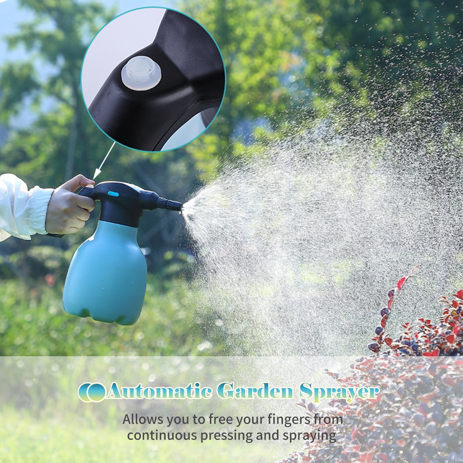 Aibecy 1.5L Automatic Garden Sprayer Electric Plant Mister USB Spray Bottle Watering Can ...