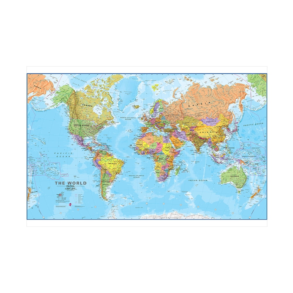 Click here for Wcic 84*59cm World Map Political Detailed Educatio... prices