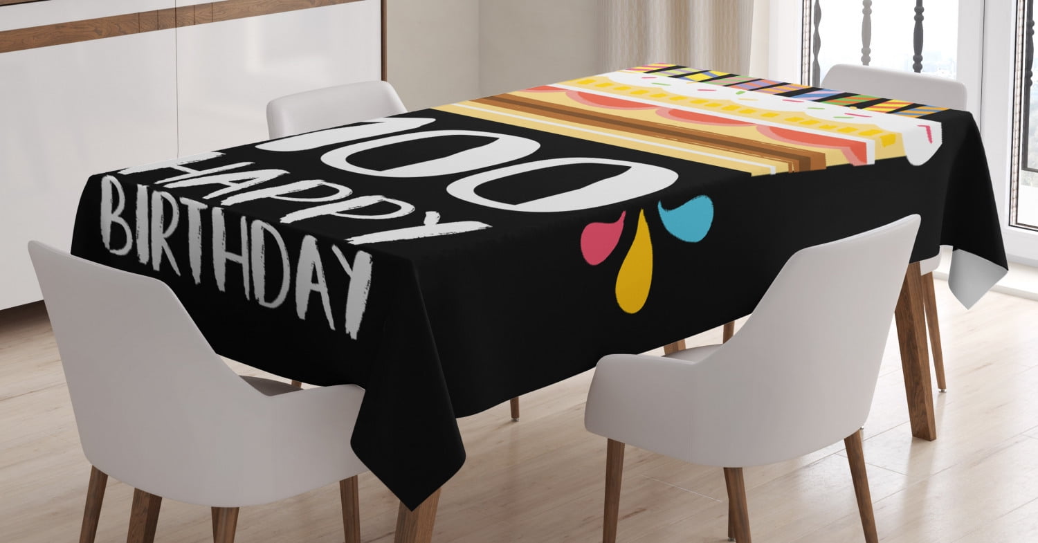 100th Birthday Decorations Tablecloth Old Legacy 100 Birthday Party 100th-birthday-decorations-tablecloth-old-legacy-100-birthday-party