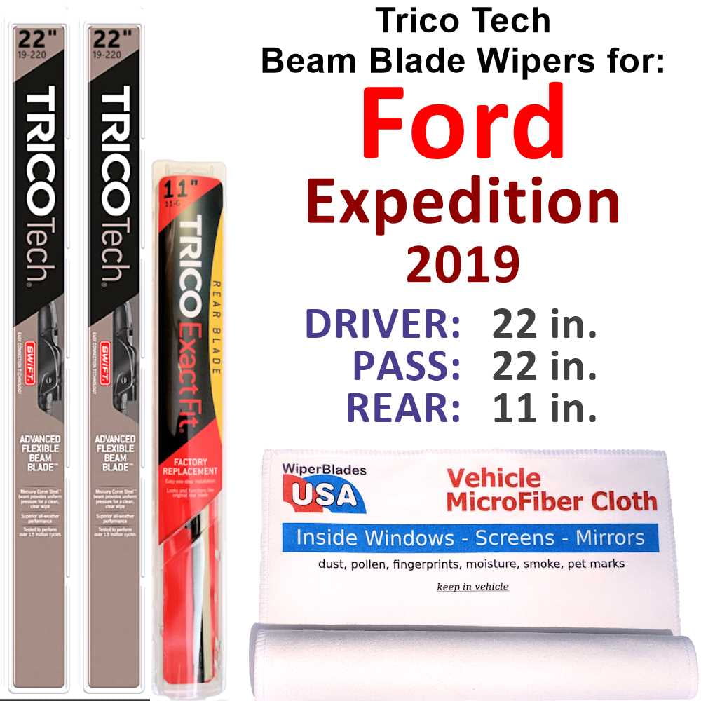 2019 Ford Expedition Beam Blade Wipers (Set of 3) w/Rear Wiper ...