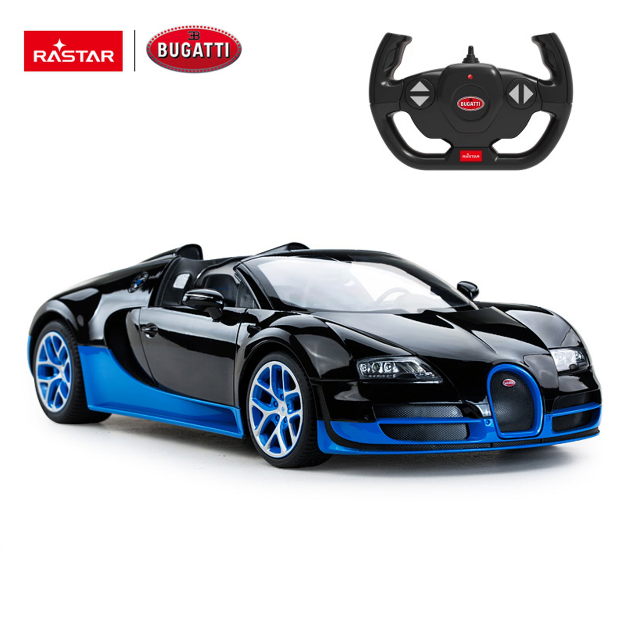 Rastar 1:14 Bugatti Grand Sport Vitesse RC Sports Car Black w/ Blue ...