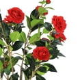 2-Pack 47.2 Inch (1.2M) Artificial Red Camellia Tree - Potted Faux ...
