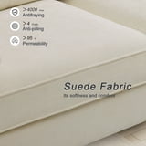 MERITLIFE 3-Piece Upholstered Modular Sectional, Textured Beige Fabric ...