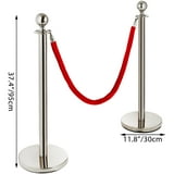 BENTISM 6PCS Red Rope Stanchion Silver Post Crowd Control Queue Line Barrier - Walmart.com