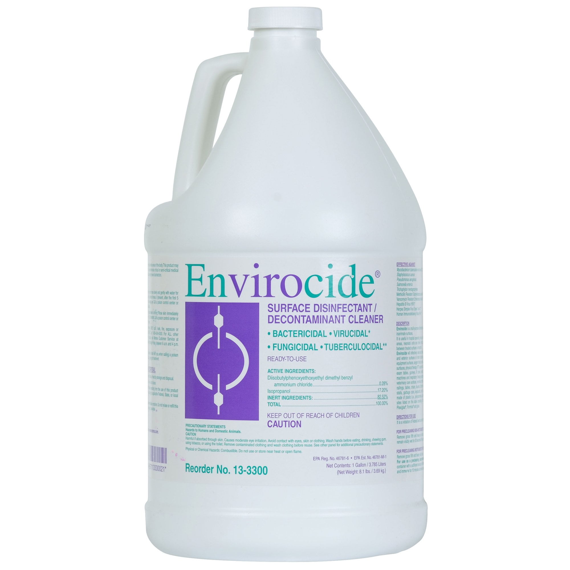 Envirocide Surface Disinfectant Cleaner Liquid 1 gal. Jug Alcohol Scent ...