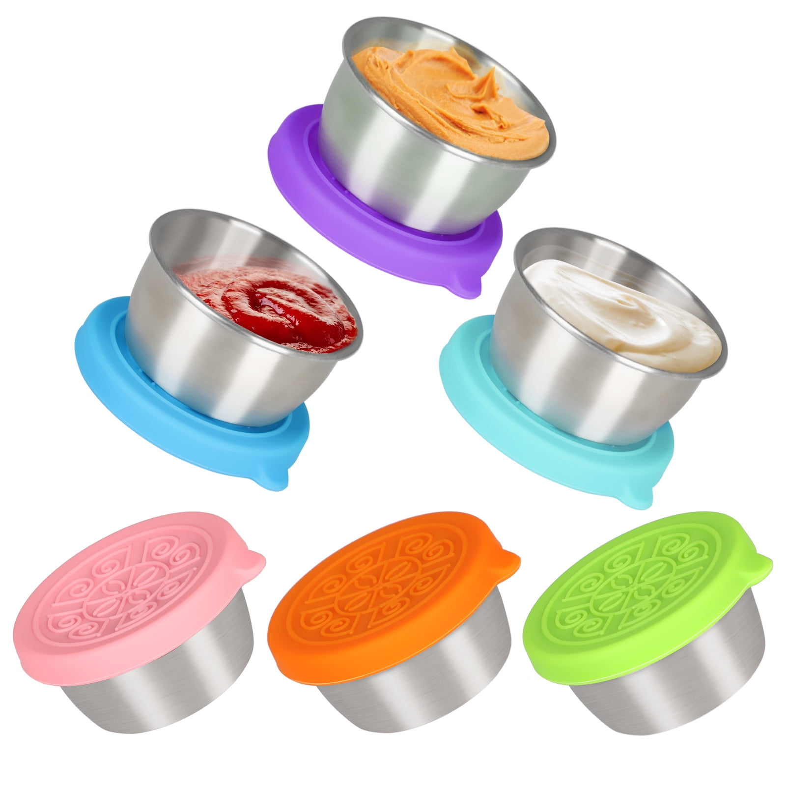 Recipiente reutilizable para aderezo ANGGREK 6 colores Vaso para salsa ...