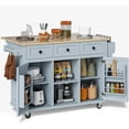 Rolling Kichen Island on Wheels with Power Outlet Portable Kitchen ...