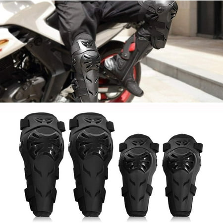 Motorcycle Shin & Elbow Guards - 4 Adjustable Armor Knee Elbow Guards ...