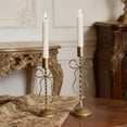 Gold Bow Taper Candle Holder – Iron Metal Candlestick Stand for Dining ...