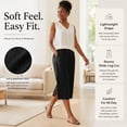 Womens Capri Pants Knee Length Cotton Linen Pants Elastic Waisted Side ...
