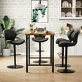 Waleaf Adjustable Modern Bar Stools Set of 2, Swivel PU Leather ...