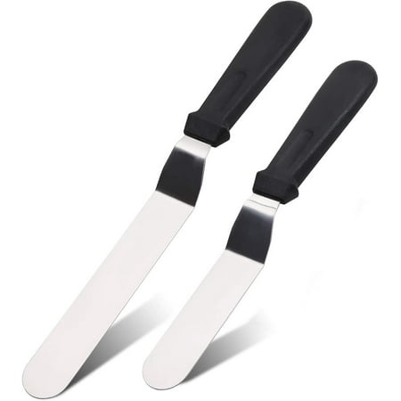 SHAR Angled icing spatula, stainless steel offset spatula, set of 2 ...