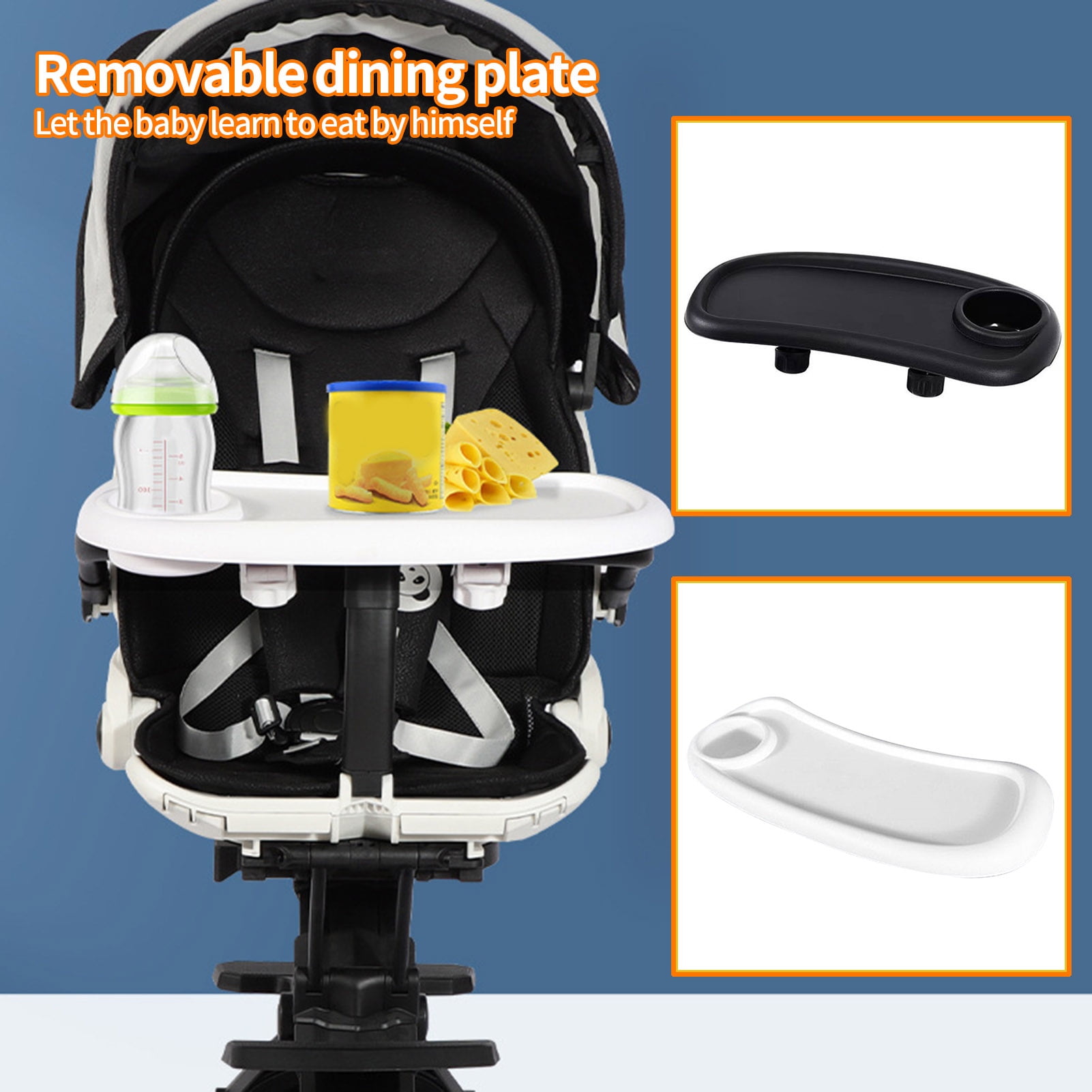 Waroomhouse Baby Dinner Tray with Cup Holder Removable Large Capacity ...