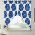 Abstract Dahlia Swag Curtain Valance for Window 2 Panels Vintage Deep ...