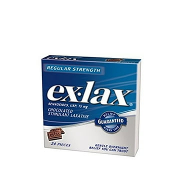 Ex-Lax Ex Lax Regular Strength Chocolate Laxative, 24 CT (Pack of 12 ...