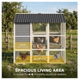 Chicken Coop for 6-8 Chickens, 77" Large Outdoor Hen House with Run ...