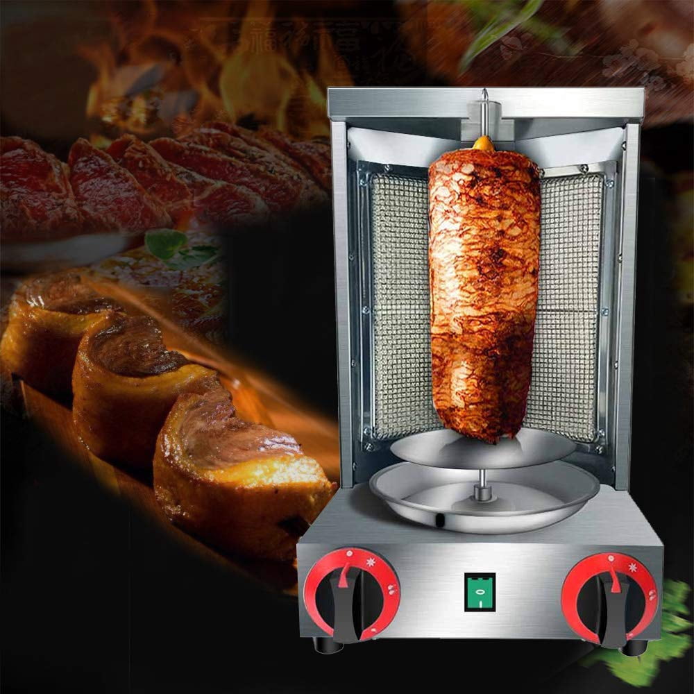Buy Shawarma Doner Kebab Machine Gyro Grill with 2 Burner Vertical ...