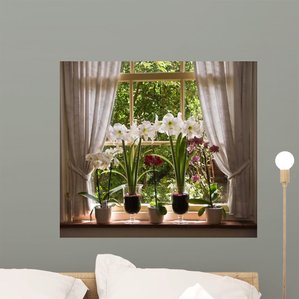 Beautiful Floral Arrangement Window Wall Mural Decal Sticker ...