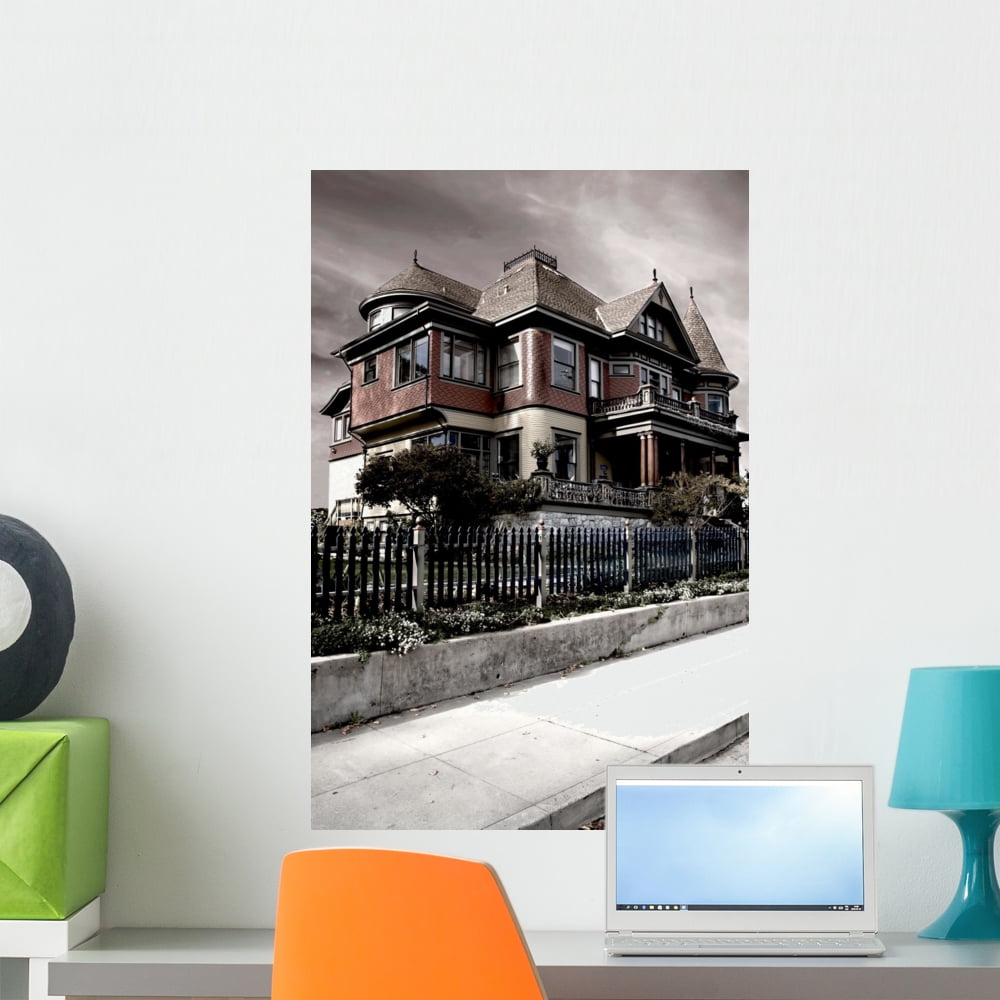 Haunted House Wall Mural by Wallmonkeys Peel and Stick Graphic (24 in H ...