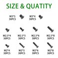 300pcs Small Screw Set Short Screws Assortment Flat Head Tapping ...