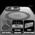 Luxury Magsafe With Holder Acrylic Phone Case for IPhone 16 15 14 13 12 ...