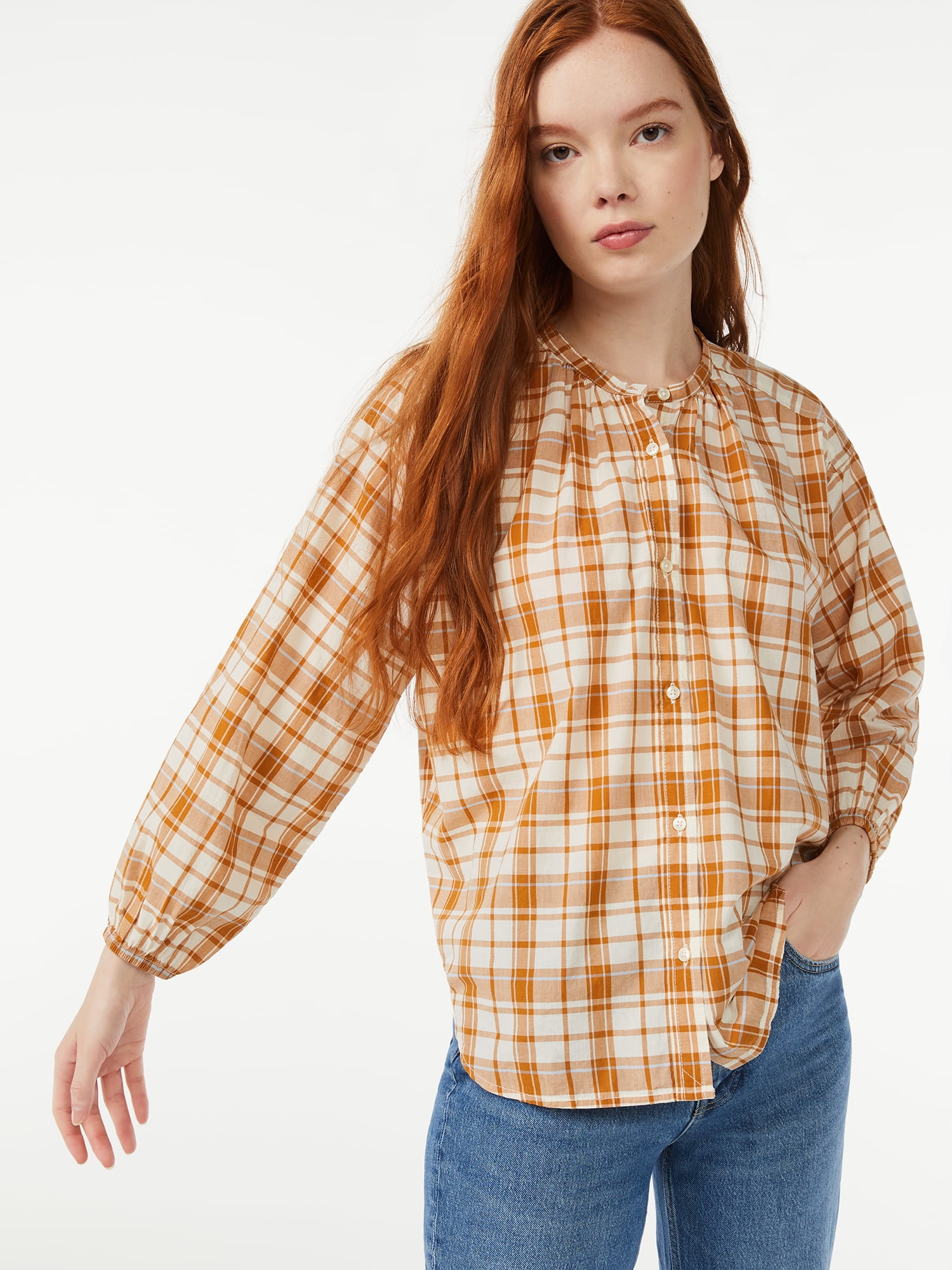 Free Assembly Women's Button-Front Shirt - Walmart.com