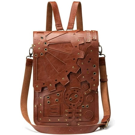 Steampunk Leather Messenger Bag Halloween Gothic Retro Briefcase ...