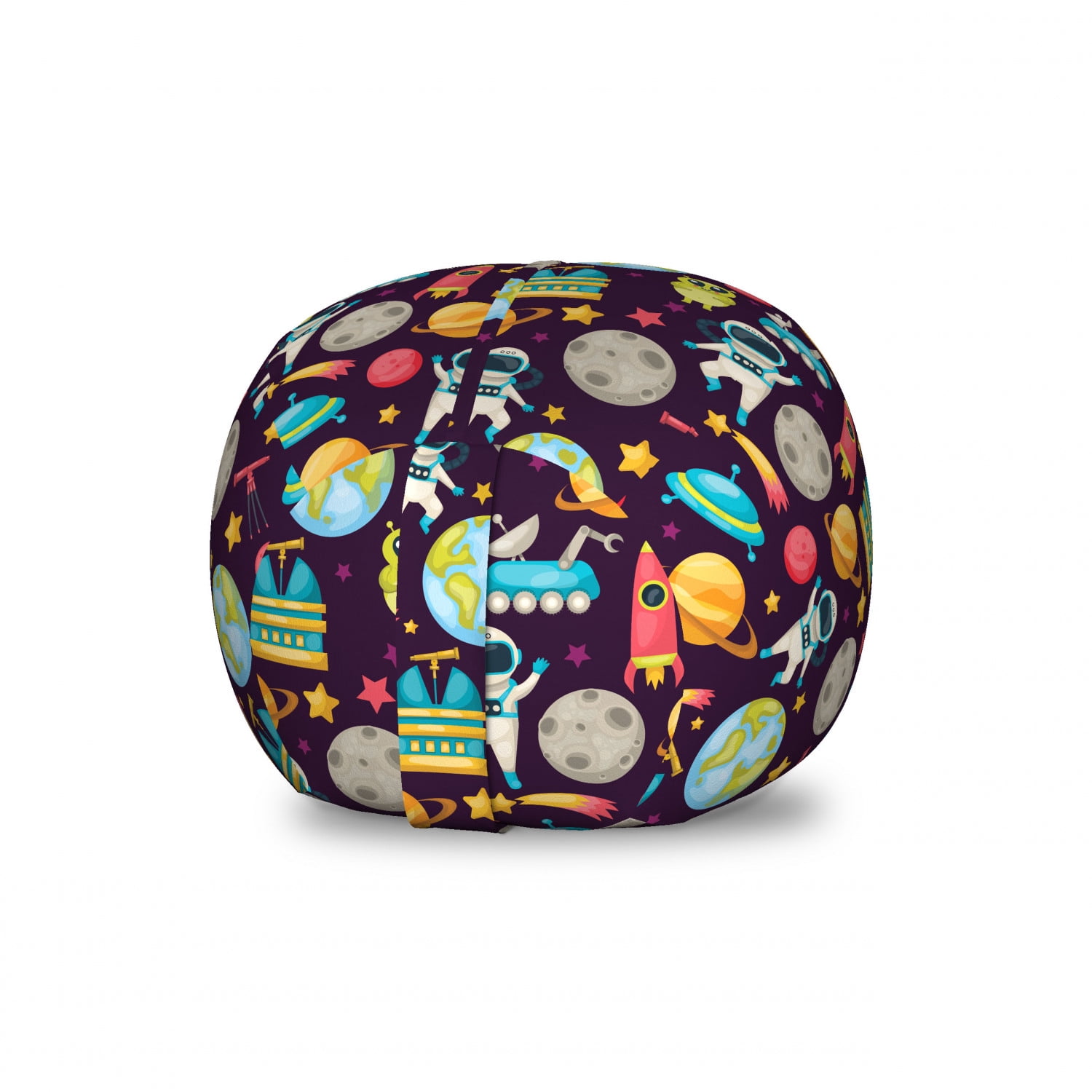 Outer Space Storage Toy Bag Chair, Galaxy Party Pattern Ufo Aliens ...