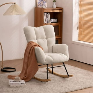 Velvet Rocking Chair, Small Rocking Chair Nursery, Mid-Century Modern ...