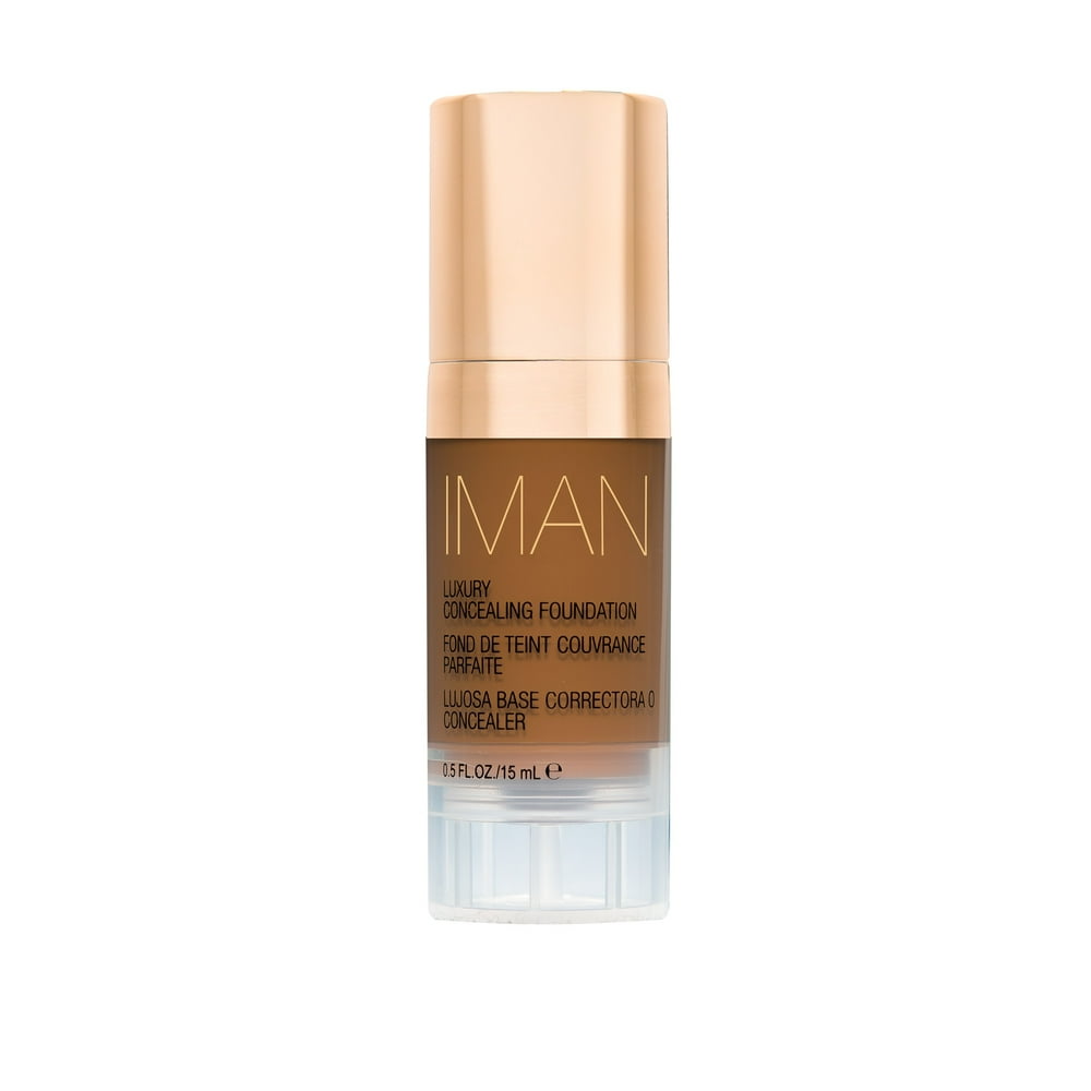 IMAN Cosmetics Luxury Concealing Foundation, Deep Skin, Earth 4, 0.5 Oz ...
