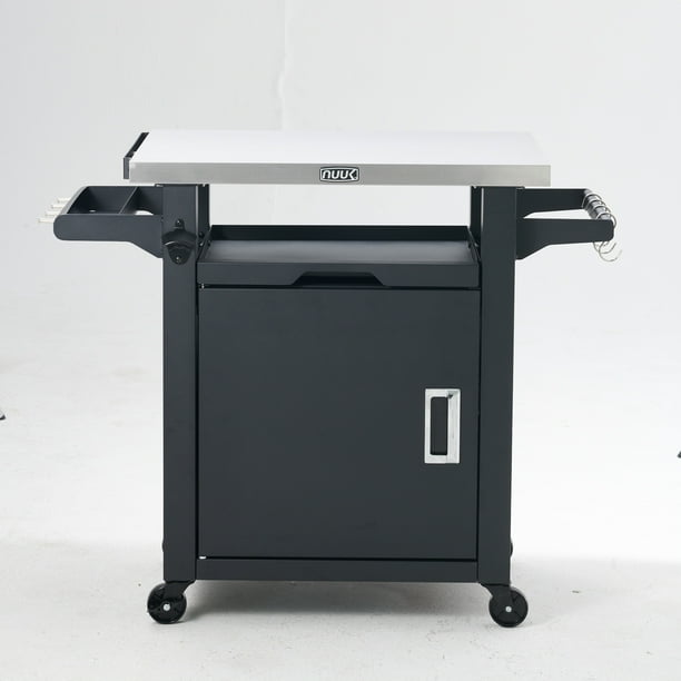 NUUK Deluxe 30IN Outdoor Rolling Grill Cook Station, Bar Table with ...
