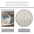 Simplify 2-Tone Decorative Medium Polypropylene Storage Basket in Ivory ...