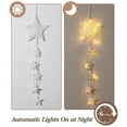 Lewondr Hanging Light, Rattan Star Fairy Lights Indoor Decorative Lights Window Light Battery ...
