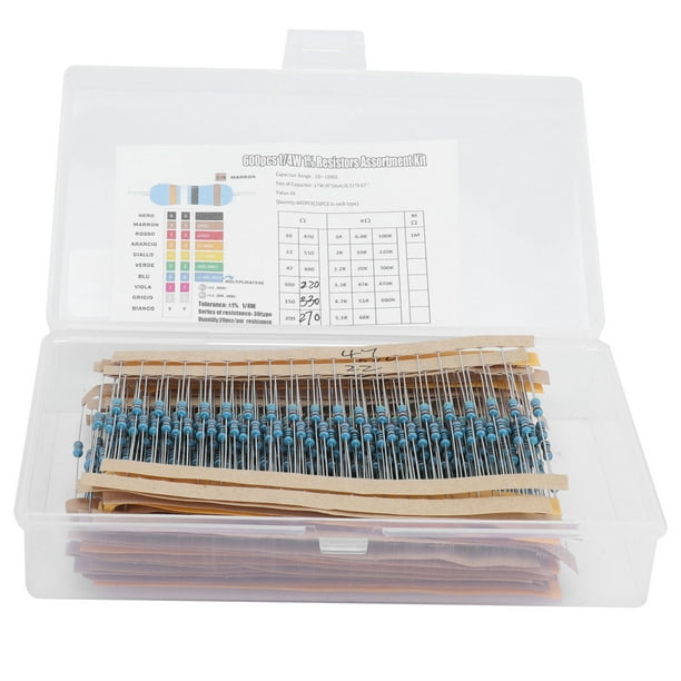 Resistance Components 600pcs Resistor Assortment Kit Values Resistor Kit Resistor Assortment Kit