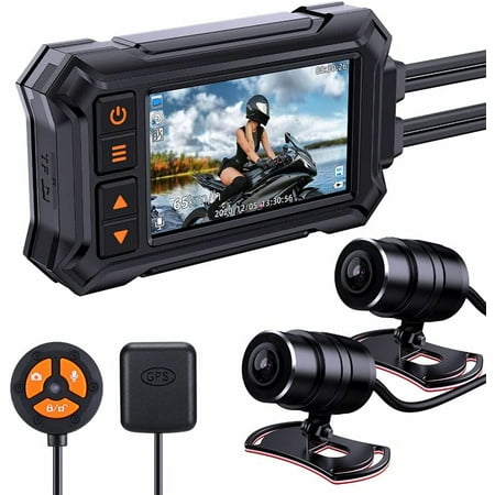 Motorcycle Dash Cam, 1080P HD 3inch Motorcycle Recording Camera System ...