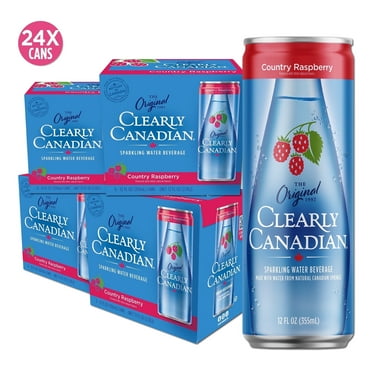 Clearly Canadian Mountain Blackberry Sparkling Water, Pure Flavor, Carbonated, 24-Pack 12 oz ...