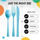 Crown Display 150-Piece Light Blue Disposable Silverware - Blue Plastic ...