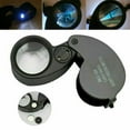 40X Magnifier with LED Lights Jewelers Watch Loupe Magnifying Glass ...