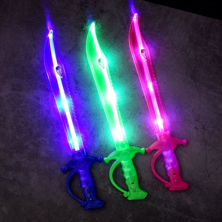 Paquete de 3 espadas de tiburón amarillas, azules y rosas para niños ...