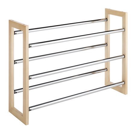 3 tier expandable wood and metal shoe rack - Walmart.com