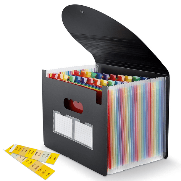 Accordion File Organizer, 25 Pockets Expanding File Folder, Portable Monthly Bill Receipt ...