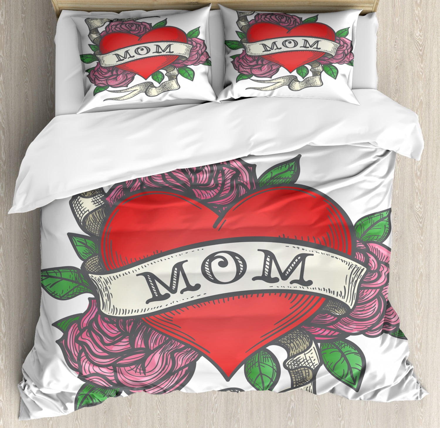 Old School Duvet Cover Set King Size, Simple Classic Tattoo Design ...