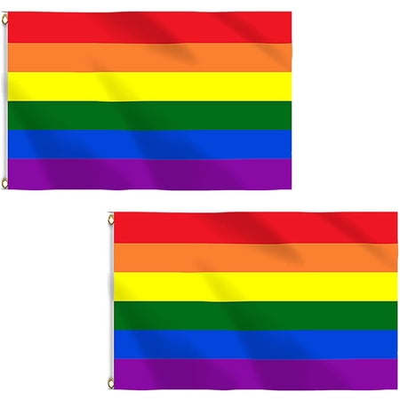 3x5 Rainbow Pride Flag 6 Stripes - Monfince Vivid Color and UV Fade ...
