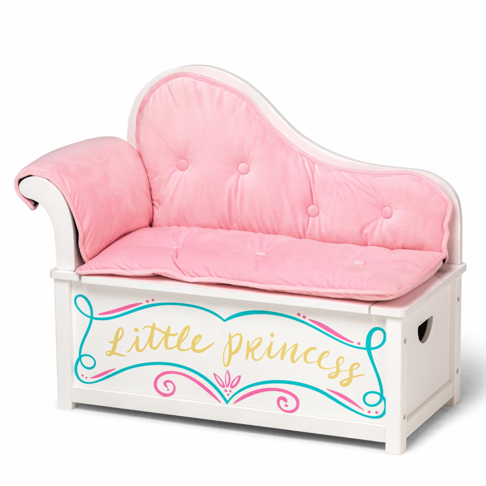 Wildkin Princess Chaise Lounge with Toy Storage - White - Walmart.com