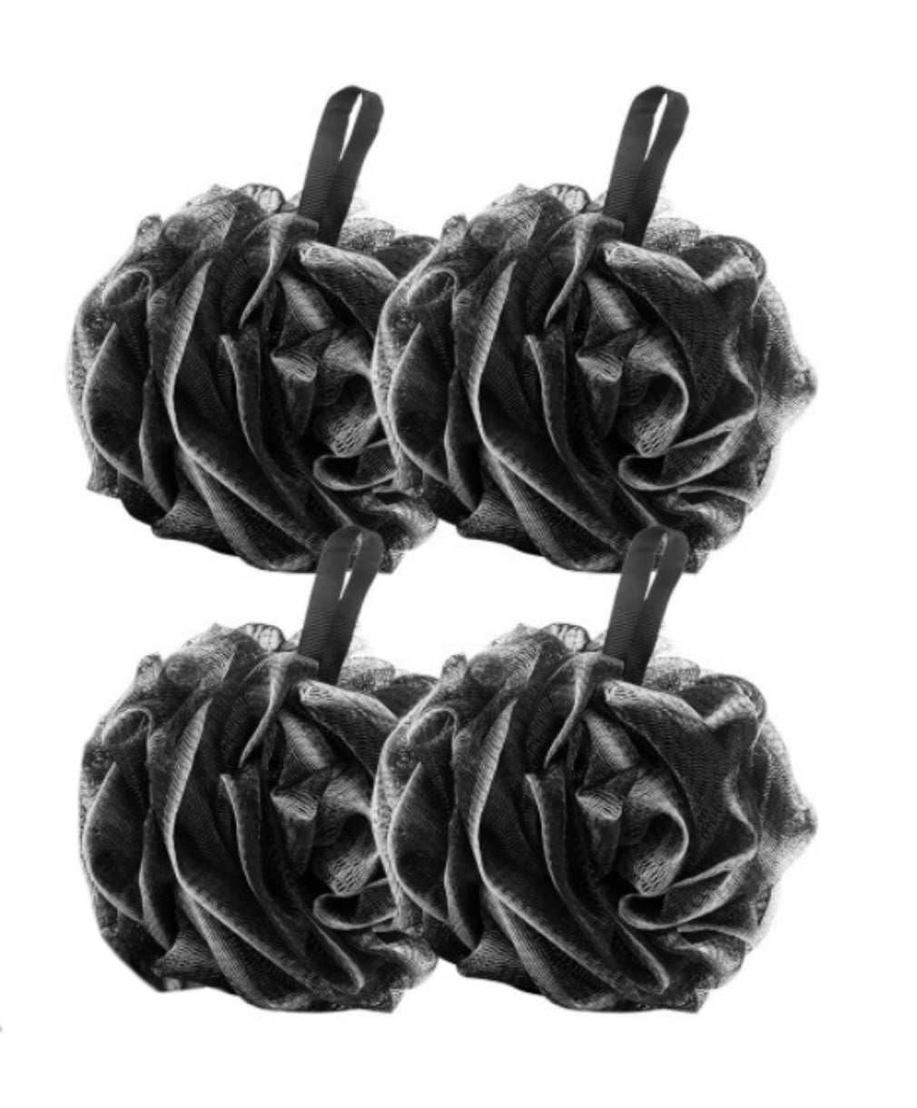 Happon 4 Pieces Shower Puff Exfoliating Bath Sponge 70g/pc Mesh Pouf ...