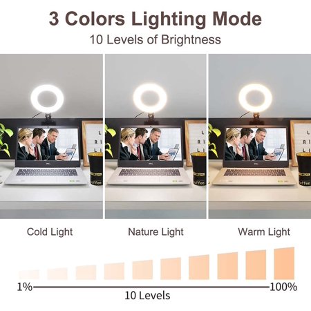 Clip on Ring Light for Video Conference Lighting, USB Laptop Light for ...