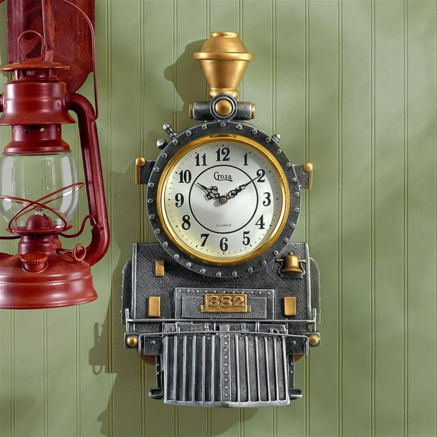 Design Toscano Casey Jones Steam Locomotive Train Sculptural Wall Clock ...