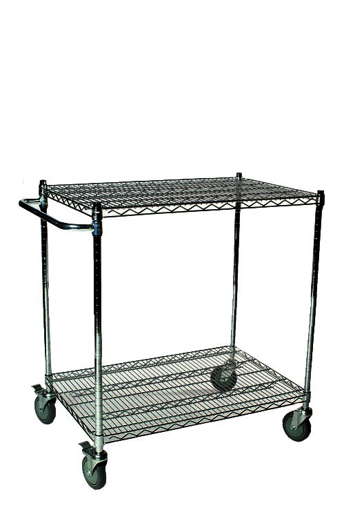 18" Deep x 30" Wide x 39" High 2 Tier Black Wire Shelf Cart - Walmart.com